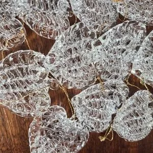 Holiday | Vintage Set Of 16 Spun Blown Clear Glass Heartshaped ...